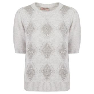 Twinset Pull Milano - Femme - Pulls - Gris - Taille: 42 FR