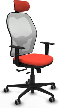 Piqueras y Crespo Ergonomischer Chorquera Stuhl mit 1D-Armlehnen, h&ouml;henverstellbarer Lendenwirbelst&uuml;tze und h&ouml;henverstellbarem Kopfteil und Neigungsverstellung, ausgest