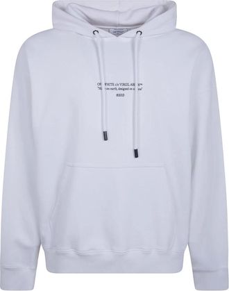 Off-white Sweat &agrave; capuche en coton imprim&eacute; graphique - Homme - Sweatshirts et sweats &agrave; capuche - Blanc - Taille: M