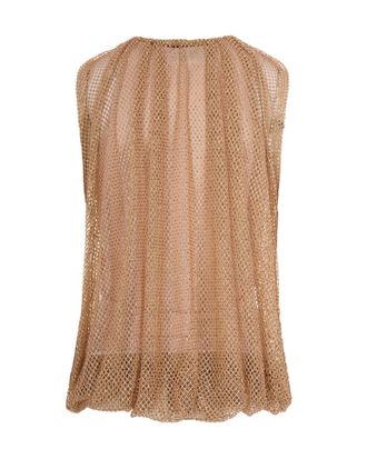 Sportmax Womens Mesh Top With Crystals Camel Main: Polyester Tops