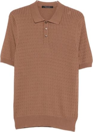 Tagliatore Polo en maille c&ocirc;tel&eacute;e Kart - Homme - Pulls - Brun - Taille: 3XL