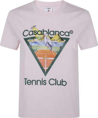 Casablanca Femme, Tops, Rose, Taille: 36 FR T-shirt ajust&eacute; Tennis Club Triangle