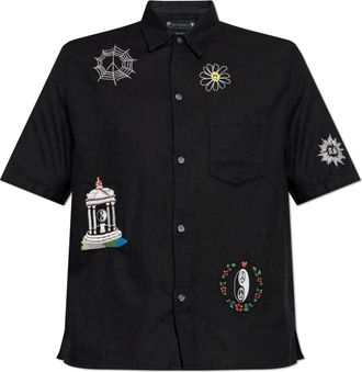 AllSaints Homme, Chemises, Noir, Taille: M Karlton Printed Boxy Shirt