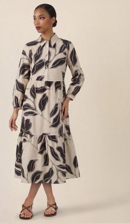 Apart Midikleid mit grafischem Print und Volants