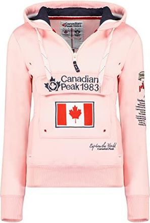 Canadian Peak Gyrelle Lady - Sweat Femme Capuche Poches Kangourou - Sweatshirt Femmes Manche Pull Casual Manches Longues Chaud (Rose_Clair S Taille 1)