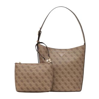 Guess Meridian Shoulder Bag - Femme - Sacs - Brun - Taille: ONE Size