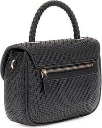 Guess Mirema geflochtene Handtasche - Schwarz