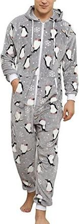 Generic Pyjama Homme Hiver Pyjama Polaire Homme Peignoir Unisexe Surdimensionn&eacute; en Flanelle Automne Hiver Tenue de Maison Oversize pour Toute la Famille