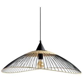 Seynave Rattan-Pendelleuchte in Schwarz/Naturfarbe D.65 cm SEYNAVE
