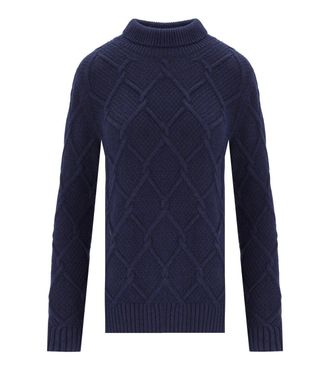 Barbour PULL &Agrave; COL ROUL&Eacute; BURNE ROLL BLEU BARBOUR