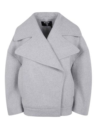 Balmain Manteau Court - Gris