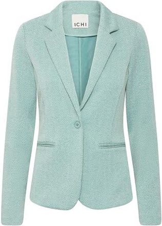 Ichi Ihkate Jacquard Bl4 Blazer daffaires décontracté, Beryl Green/Almond Herringbone (204260), XL Femmes