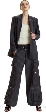 Cynthia Rowley Femme, Pantalons, Gris, Taille: 40 FR Pinstripe Cargo Pants