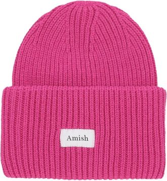 Amish Knock Out Pink Wollmischung Beanie - - Accessories - Herren - Rosa - ONE SIZE