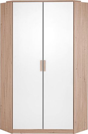 MID.YOU Mid.you Eckkleiderschrank Wimex Cariba, Wei&szlig;, Eiche, Holzwerkstoff, 8 F&auml;cher, 95x198 cm, Schlafzimmer, Kleiderschr&auml;nke, Eckschr&auml;nke
