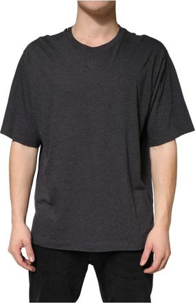 Dolce & Gabbana Homme, Tops, Gris, Taille: 2XL T-shirt &agrave; Manches Courtes et Col Rond en Coton