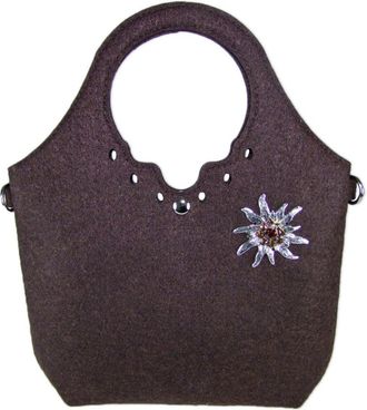 Trachtenland Trachtentasche kleiner Shopper mit Edelwei&szlig; Dunkelbraun