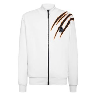 Plein Sport Homme, Sweatshirts et sweats &agrave; capuche, Blanc, Taille: M Jogging Jacket Scratch