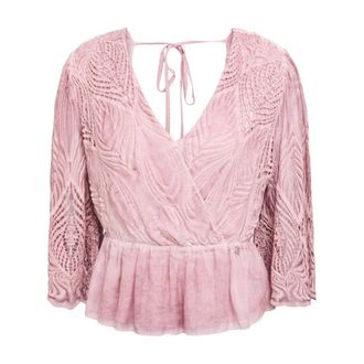Guess Seidenes Antikes Rosa Top Hergestellt in Italien - - Blouses & Shirts - Damen - Rosa - L