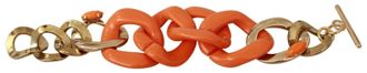 Ermanno Scervino Gold Orange Kettenbreiter Messing Plastikarmreifen