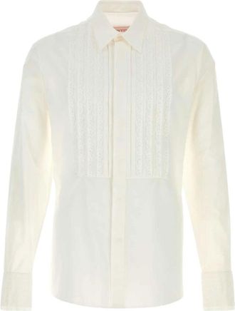 Valentino Garavani Homme, Chemises, Blanc, Taille: XL Cotton Shirt