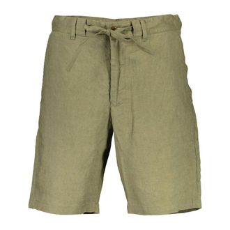 GANT Homme, Shorts, Vert, Taille: XS Short Bermuda en Lin Vert avec Cordon de Serrage &agrave; la Taille