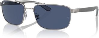 Ray-Ban Rb3737 Sonnenbrillen Schwarz Fassung Blau Glas 60-18
