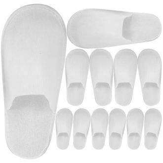 Holibanna SUPVOX Pantoufles Jetables Antid&eacute;rapantes 24 Pi&egrave;ces Semelle &Eacute;paisse 4 MM Tissu Blanc Doux Pantoufles DInt&eacute;rieur pour Invit&eacute;s Spa H&ocirc;tel Massage Usage U