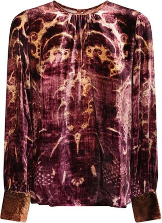 Pierre-Louis Mascia Femme, Blouses et Chemises, Multicolore, Taille: 42 FR Blouse en Velours