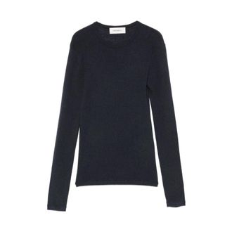 Lisa Yang Feinstrick Rundhalsausschnitt Langarm - - Knitwear - Damen - Blau - S