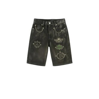 John Richmond Homme, Shorts, Noir, Taille: W37 Bermuda avec Appliqu&eacute;s Iconiques