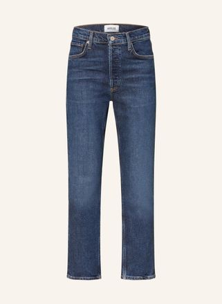 A Gold E Agolde Straight Jeans Riley Long blau