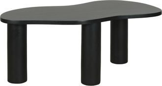 Byliving Couchtisch Ethan/Tischplatte und Gestell in naturfarben (Akazie) oder schwarz/Wohnzimmertisch/Beistelltisch/Ma&szlig;e: B 110, H 45, T 55 cm (Schwarz)