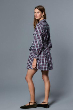 Next Minikleid Lang&auml;rmeliges Mini-Hemdblusenkleid mit Kragen (1-tlg)