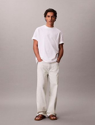 Calvin Klein L&auml;ssiges Emblem-badge-t-shirt - Bright White - Herren - XL