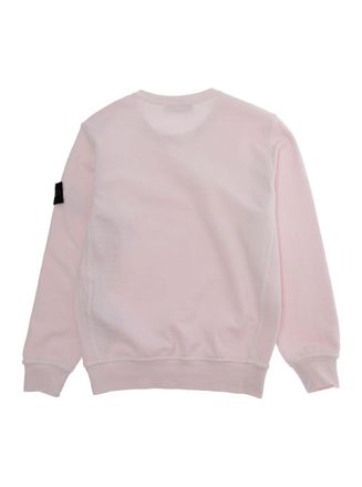 Stone Island Boys Crewneck Sweatshirt Pink Cotton Hoods & Sweatshirts
