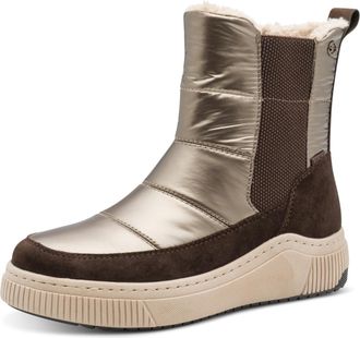 Tamaris Comfort Damen Winterstiefel ohne Absatz Gef&uuml;ttert Wasserabweisend, Braun (Mocca Comb), 37 EU