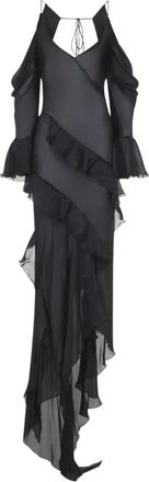 Roberto Cavalli Slipdress aus Seidenchiffon - - Dresses - Damen - Schwarzk - M