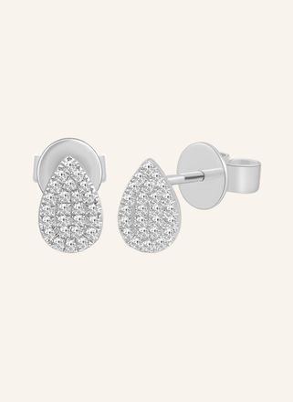 Leaf Ohrstecker Drops Aus 18 Karat Wei&szlig;gold Mit Diamanten silber