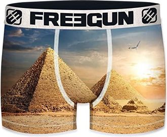 Freegun Boxer Homme en Microfibre Recycl&eacute; Th&egrave;me Paysage (S, Kheops Egypte)