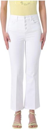 Liu Jo Femme, Pantalons, Blanc, Taille: W31 Pantalons cropped taille haute