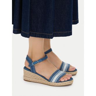 Tommy Hilfiger Espadrilles Tommy Hilfiger Mid Wedge Espad Webbing FW0FW09230 Blau