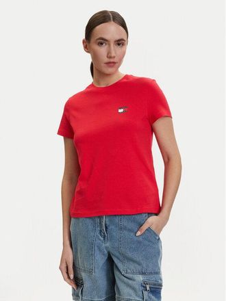 Tommy Jeans T-Shirt DW0DW22274 Rot Regular Fit