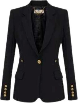 Elisabetta Franchi Femme, Vestes, Noir, Taille: 42 FR Veste Tailleur