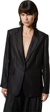 Silvian Heach Femme, Vestes, Noir, Taille: 44 FR Blazer oversize &agrave; simple boutonnage