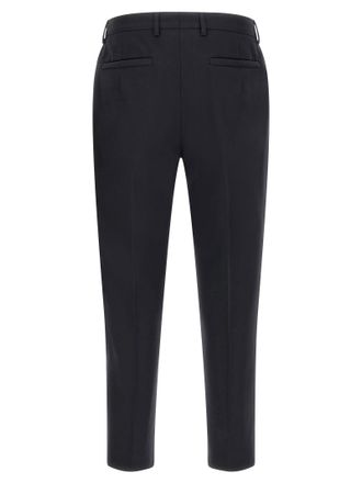 Ermenegildo Zegna Tailored Cotton Trousers - black