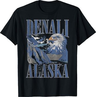 Trendy Apparel Denali Alaska Epic Bald Eagle Mountain Side T-Shirt