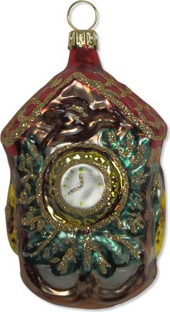 Lauschaer Glas Christbaumschmuck Kuckucksuhr Christbaumschmuck mundgeblasen,handdekoriert