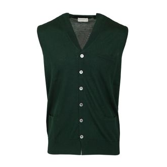 Ballantyne V-Ausschnitt Weste - - Knitwear - Herren - Gr&uuml;n - XL