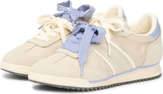 Tommy Jeans Keilsneaker TOMMY JEANS TJW LOW PROFILE RUNNER, Damen, Gr. 36, beige, hellblau, Leder, Lederimitat, Textil, Schuhe, Freizeitschuh, Schn&uuml;rschuh, Halbsc